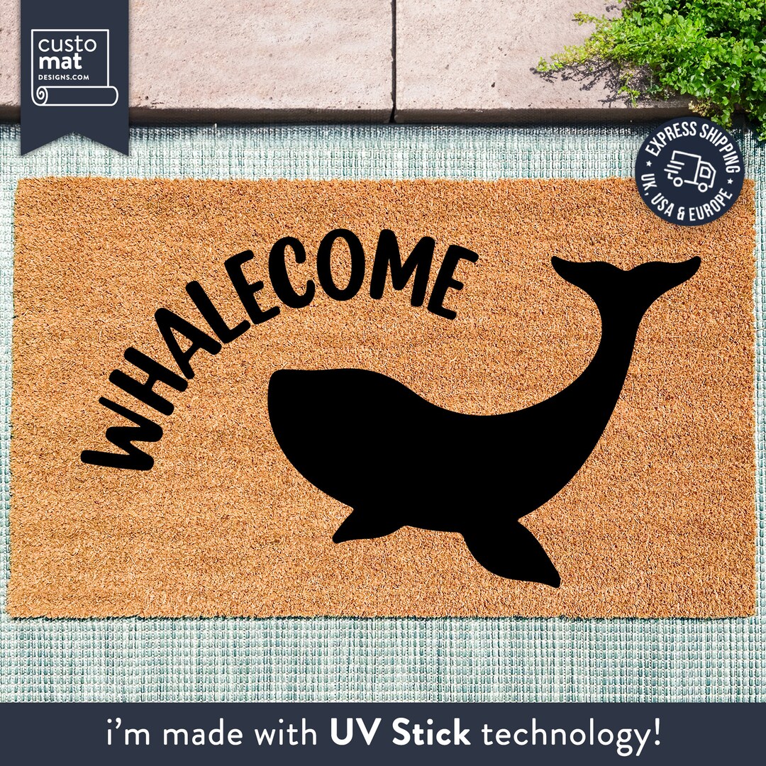 Doormat Whalecome - Funny Whale Welcome Mat - New Home Gift for Animal ...