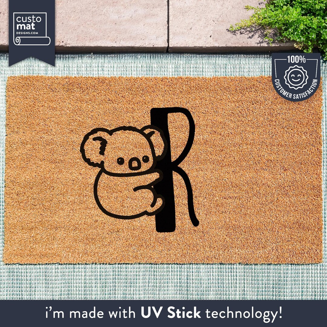 Personalized Koala Initial Door Mat - Custom Rug - New Home Gift - Cute ...