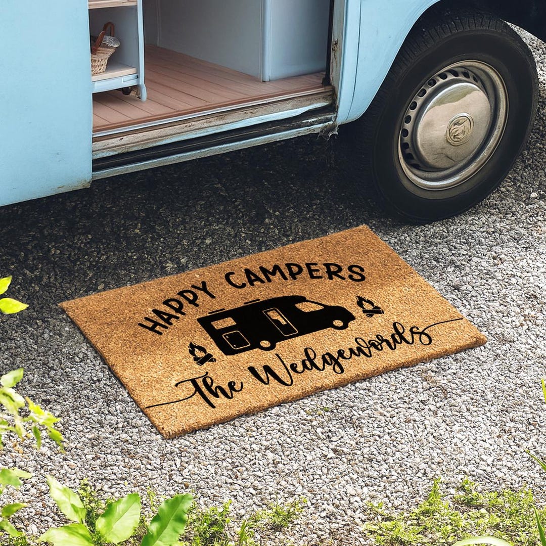 Camper Doormat With Name - Outdoor Camper Doormat Gift - Camper Decor ...