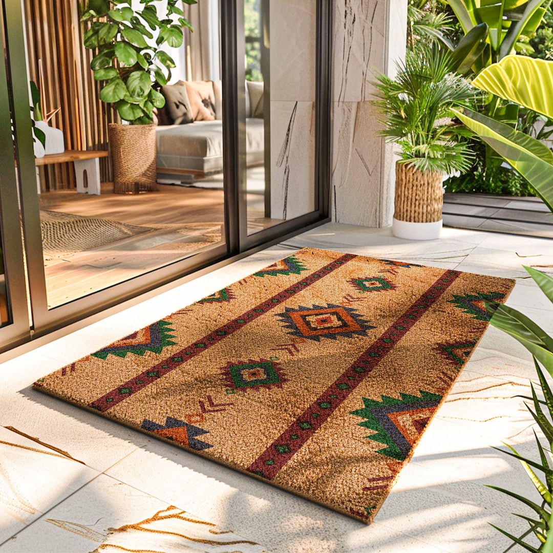 Colorful Boho Aztec Doormat - Aztec Welcome Doormat - Friends Doormat ...