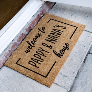 The Grandma Gift, Welcome to Nana & Papa's House Custom Coir Doormat ...