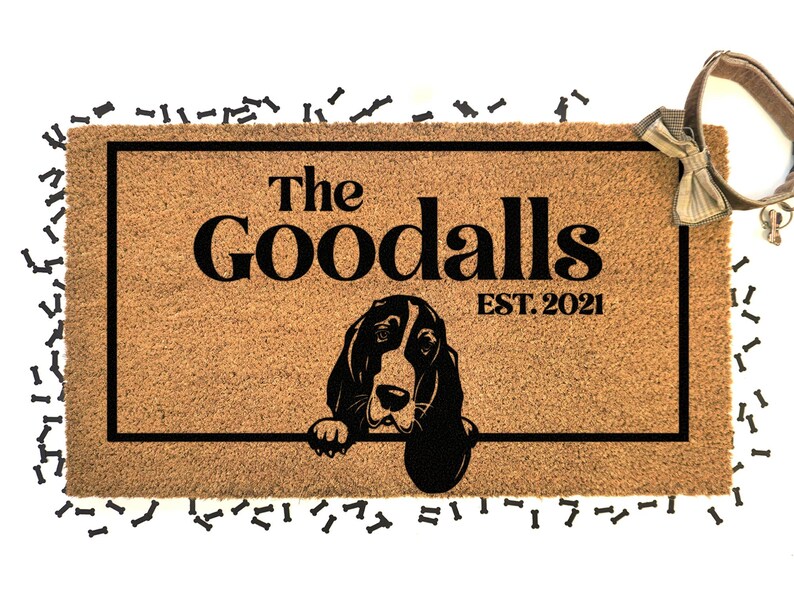 Basset Hound Dog Doormat Custom Pet Breed Dog Rug - Etsy