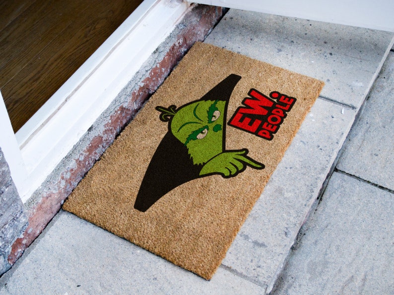 The Grinch Door Mat - Funny Coir Doormat - Funny Welcome Mat - Grinch ...