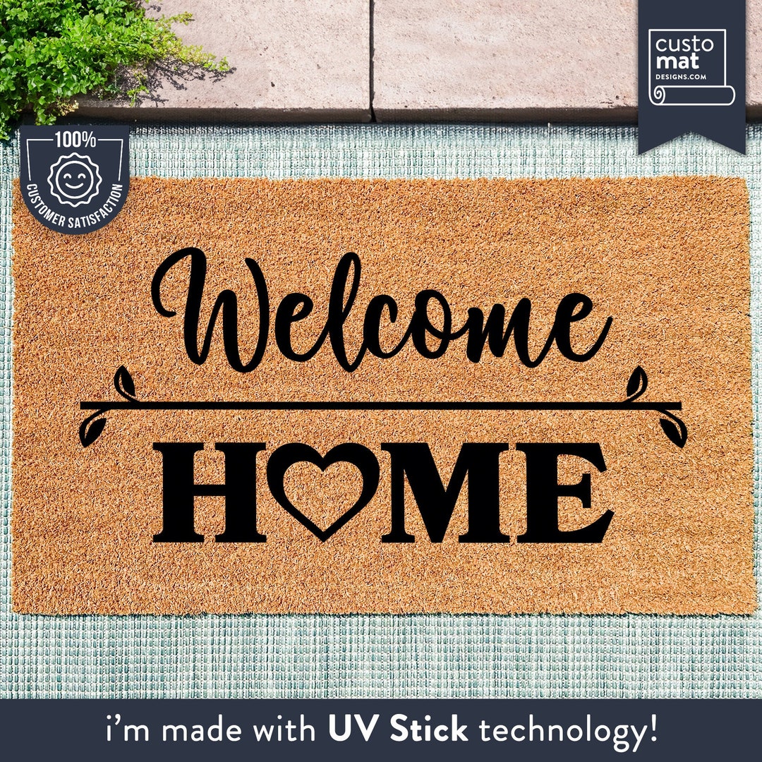 Welcome Home Coir Doormat - Cute Door Mat Anniversary New Home Wedding ...