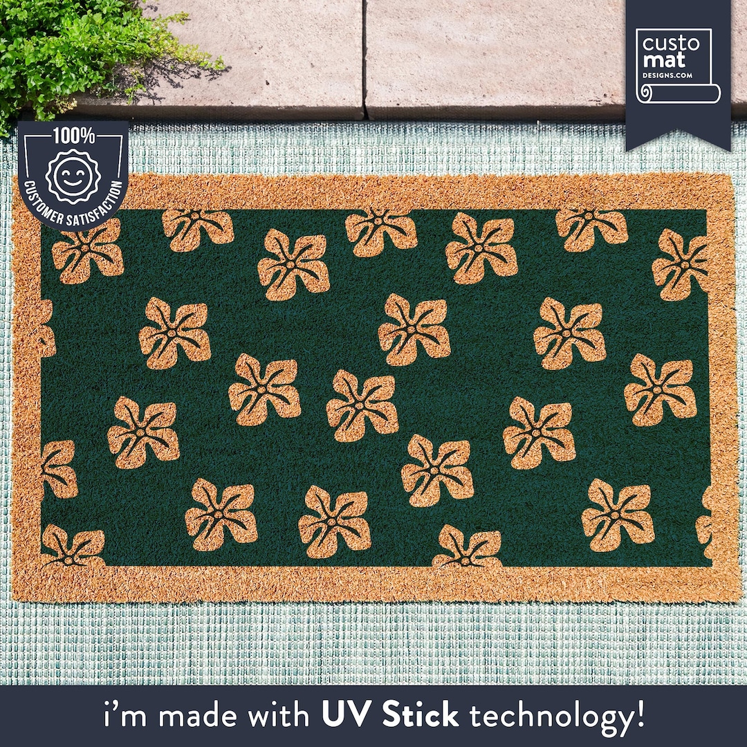 Tropical Hawaiian Flower Door Mat Pattern - Hibiscus Flower Plant ...
