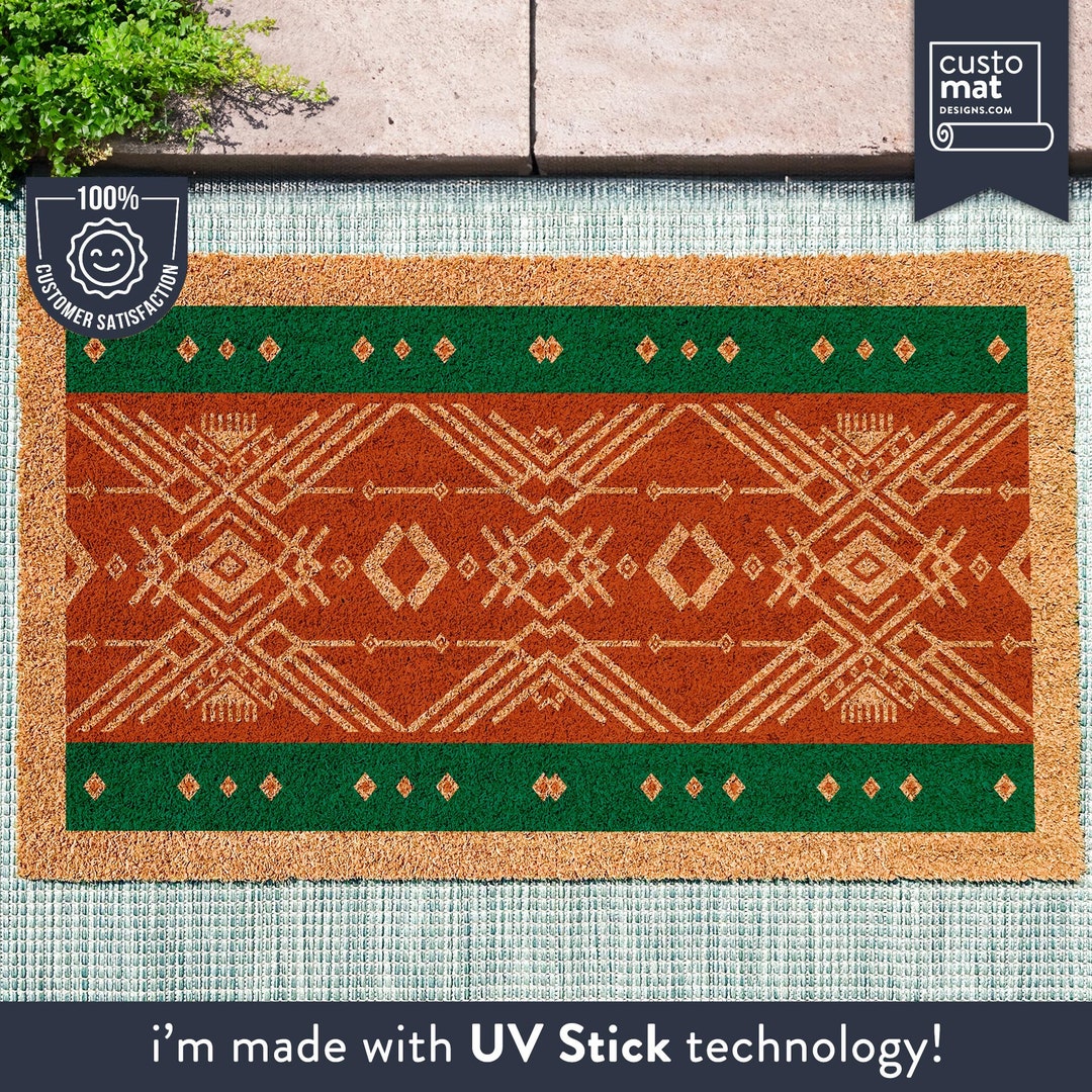 Western Style Doormat - Aztec Western Home Decor - Colorful Geo Pattern ...