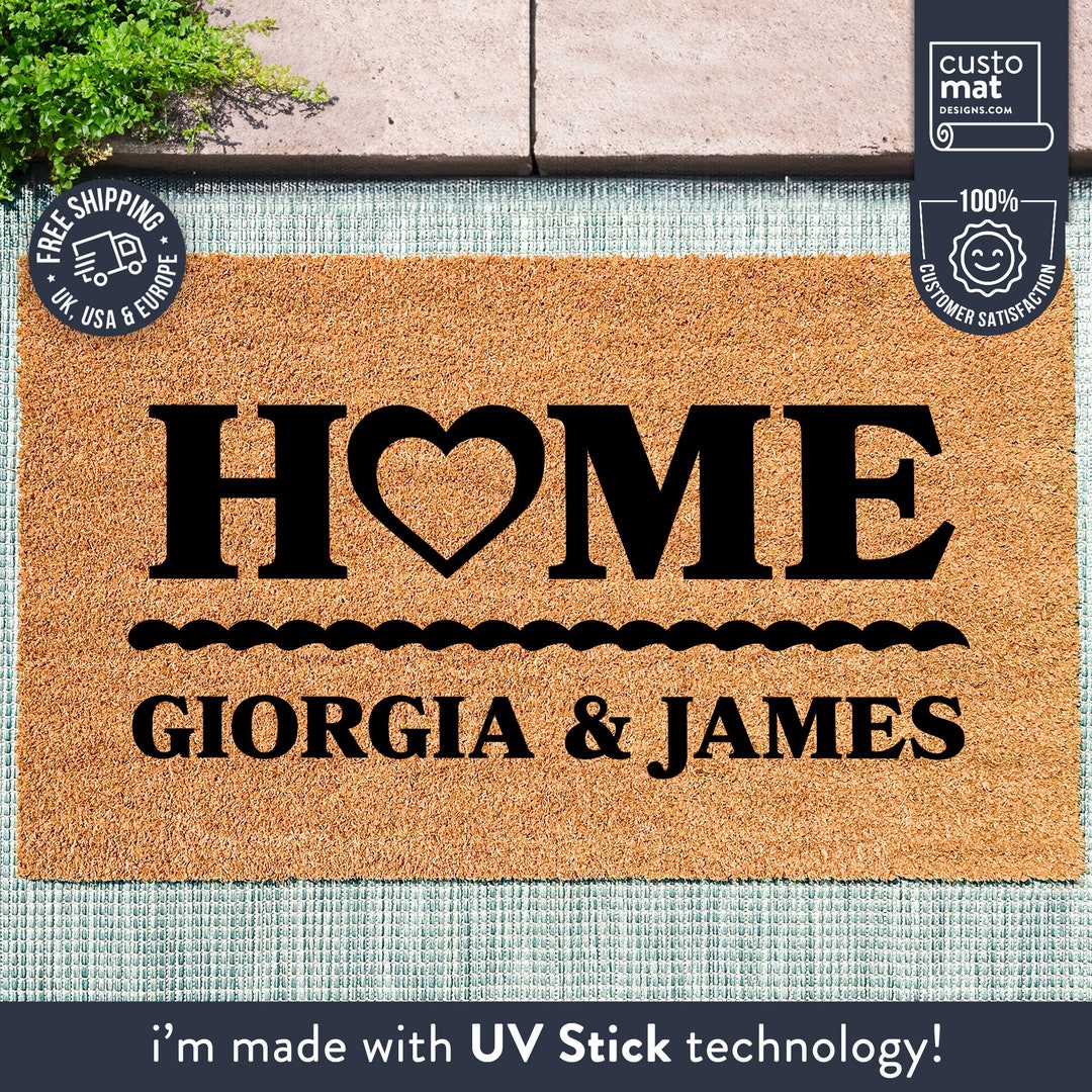 Custom Family Name Doormat - Door Mat - Anniversary Gift - Wedding Gift ...