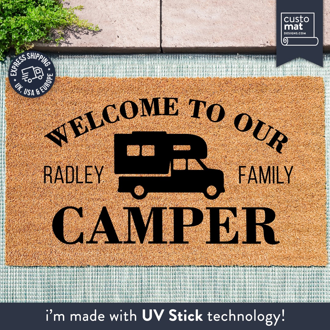 RV Motorhome Outdoor Doormat - Personalized Camper Accessories ...