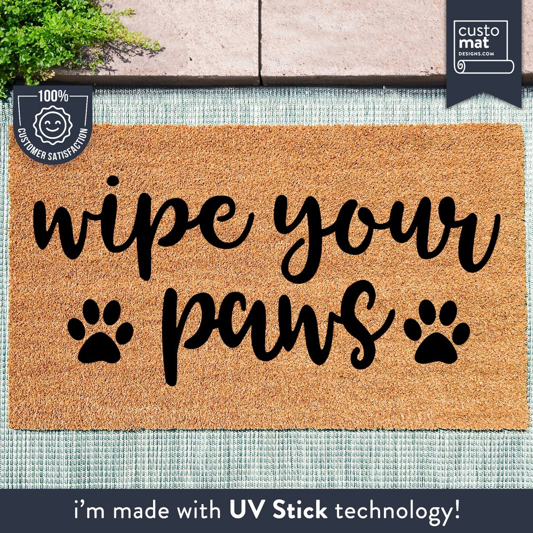 Wipe Your Paws - Dog / Cat Paw Print Doormat - Cute Pet Animal Lover ...