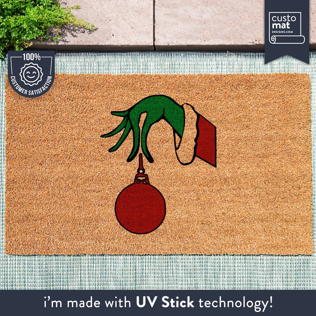 The Grinch - Festive Ball Ball Door Mat - Custom Coir Mat - Perfect ...