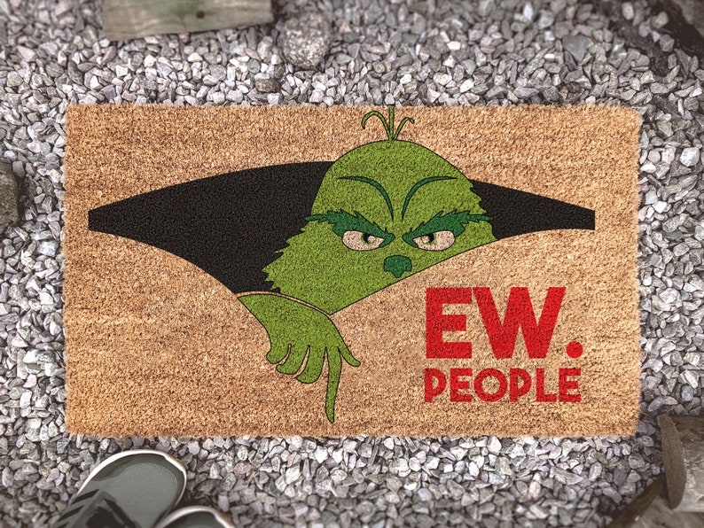 The Grinch Door Mat Funny Coir Doormat Funny Welcome Mat | Etsy