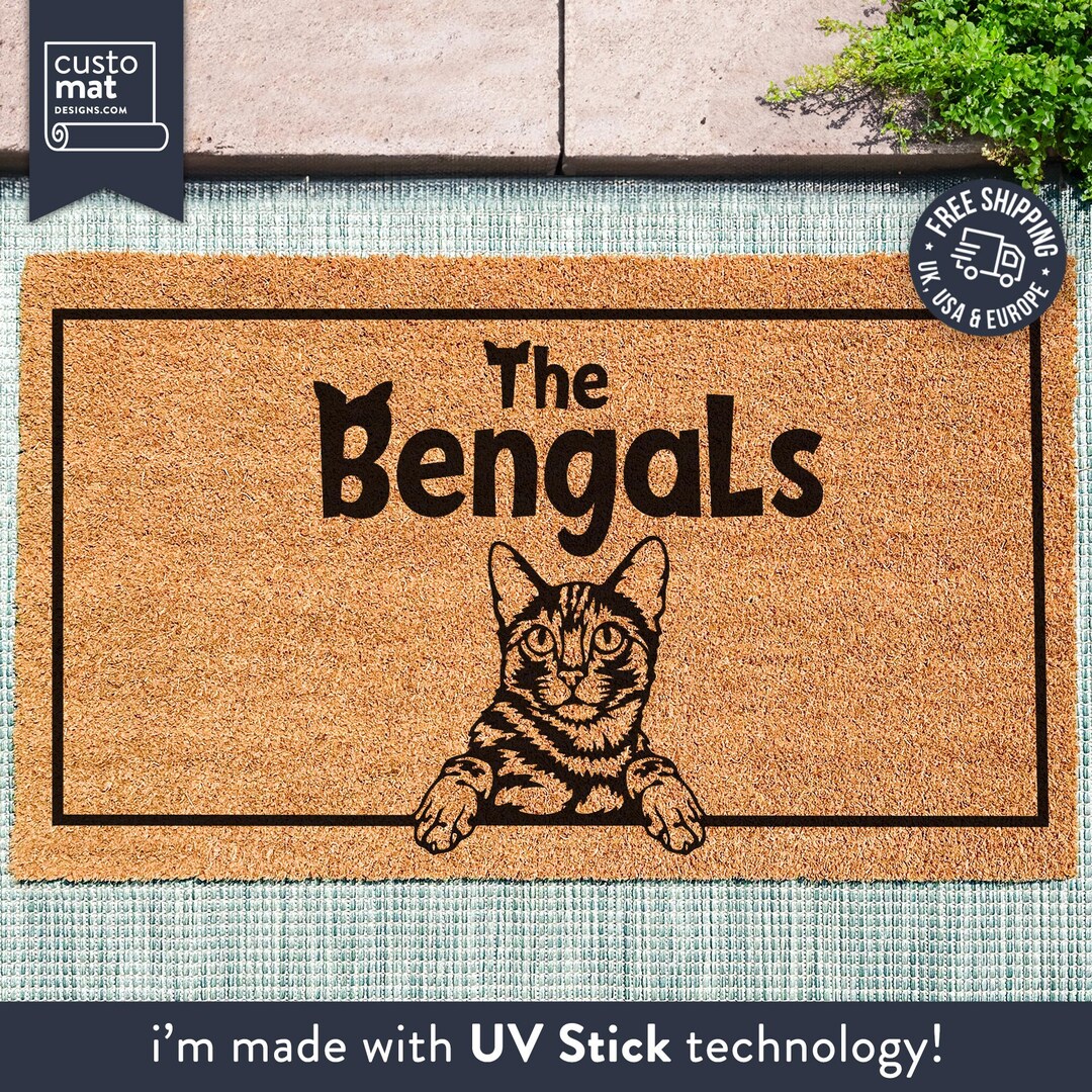 Bengal Cat Doormat - Personalized Cat Breed Doormat - Cute Cat Doormat ...