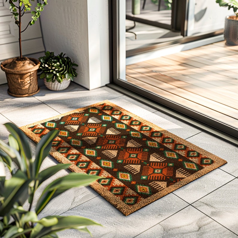 Colorful Boho Aztec Doormat - Aztec Welcome Doormat - Friends Doormat ...