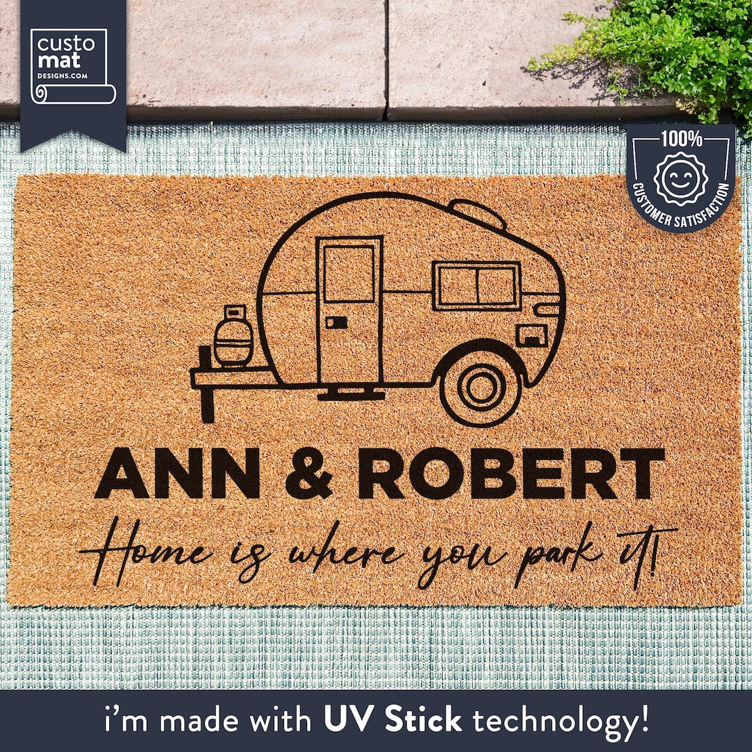 Home is Where You Park It Doormat - Personalized Camping Doormat ...