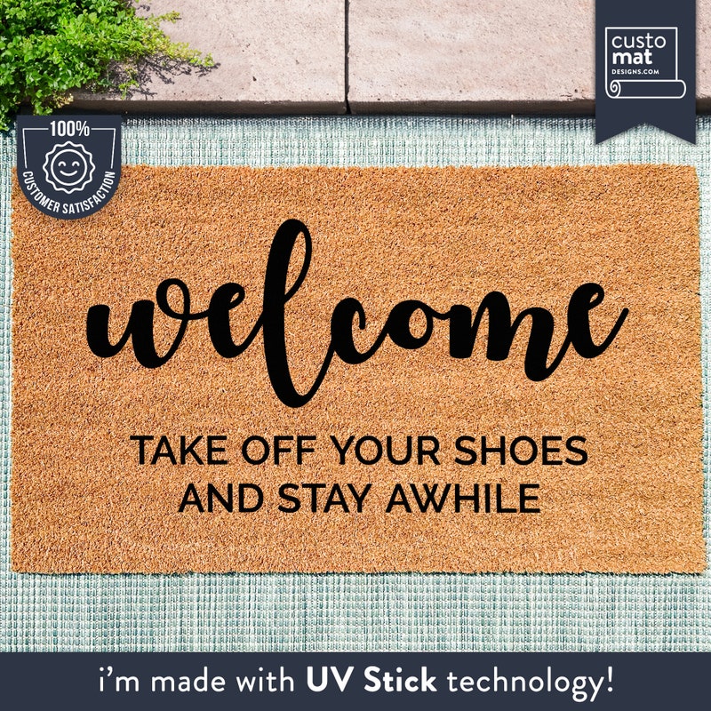 Take Your Shoes off Mat - Etsy