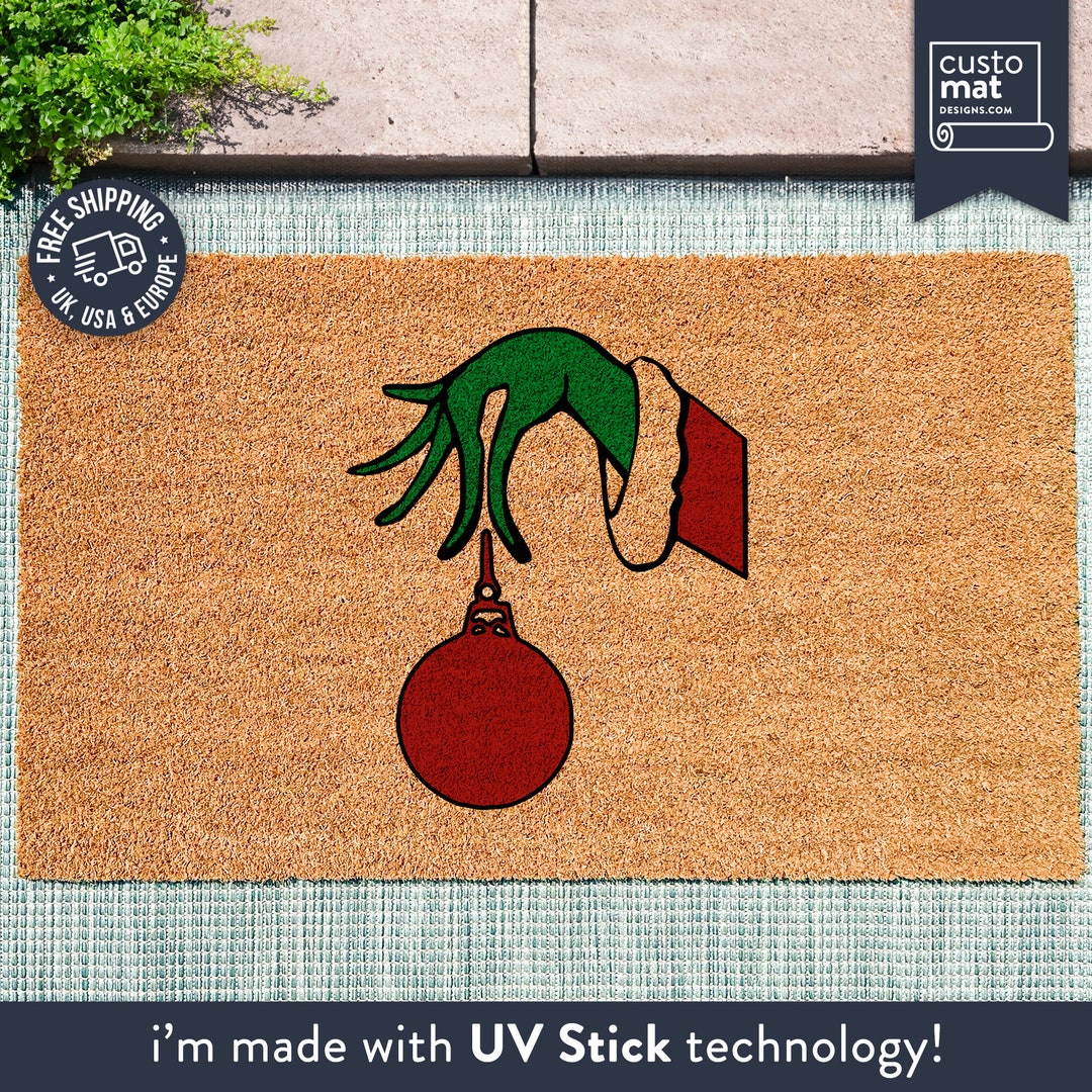 The Grinch Festive Ball Ball Door Mat Custom Coir Mat - Etsy