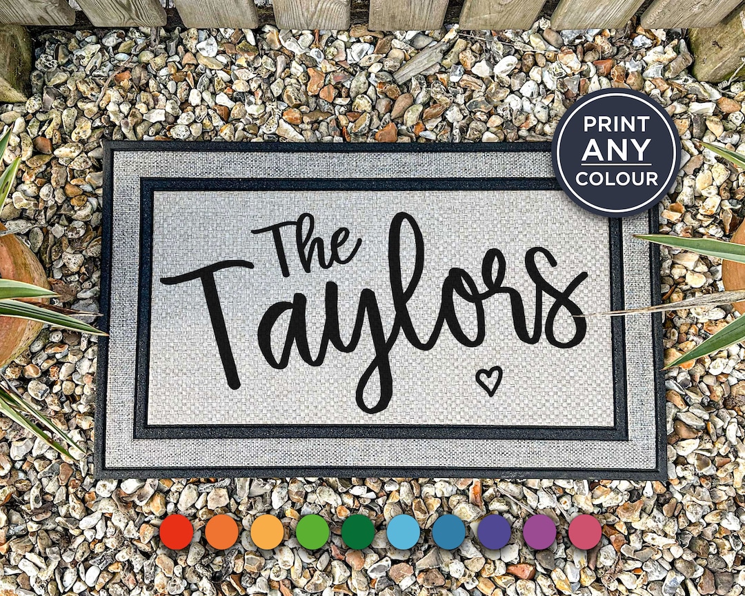Family Name All Weather Doormat - Custom Doormat With House Name ...