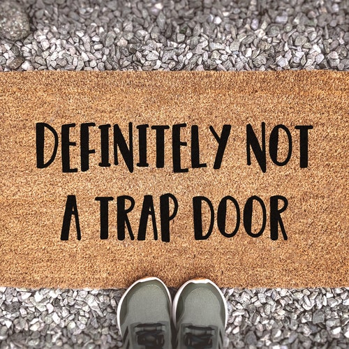 Definitely Not A Trap Door Funny Coir Doormat Door Mat - Etsy