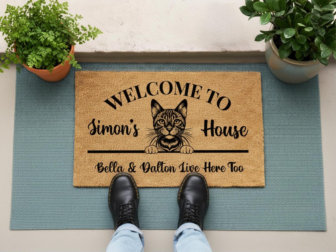 Personalized Cat Doormat Add My Pictures - Personalized to You and Your ...
