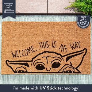 Welcome This is the Way Star Wars Welcome Mat the Mandalorian Grogu ...