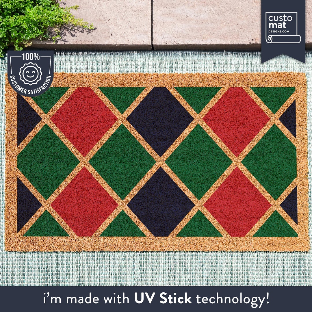 Diamond Geometric Shape Doormat - Custom Mid Century Pattern Doormat ...