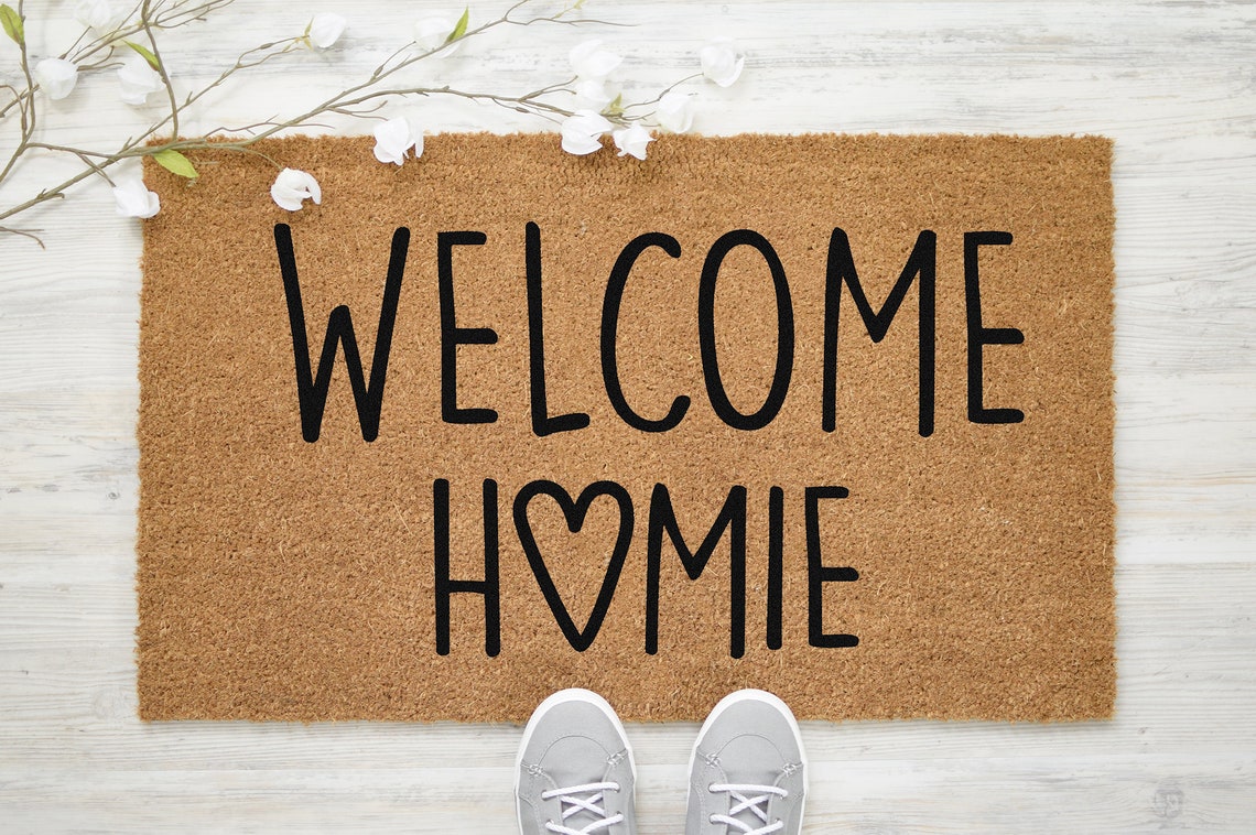 Welcome Homie Heart Doormat Funny Welcome Mat Housewarming - Etsy UK