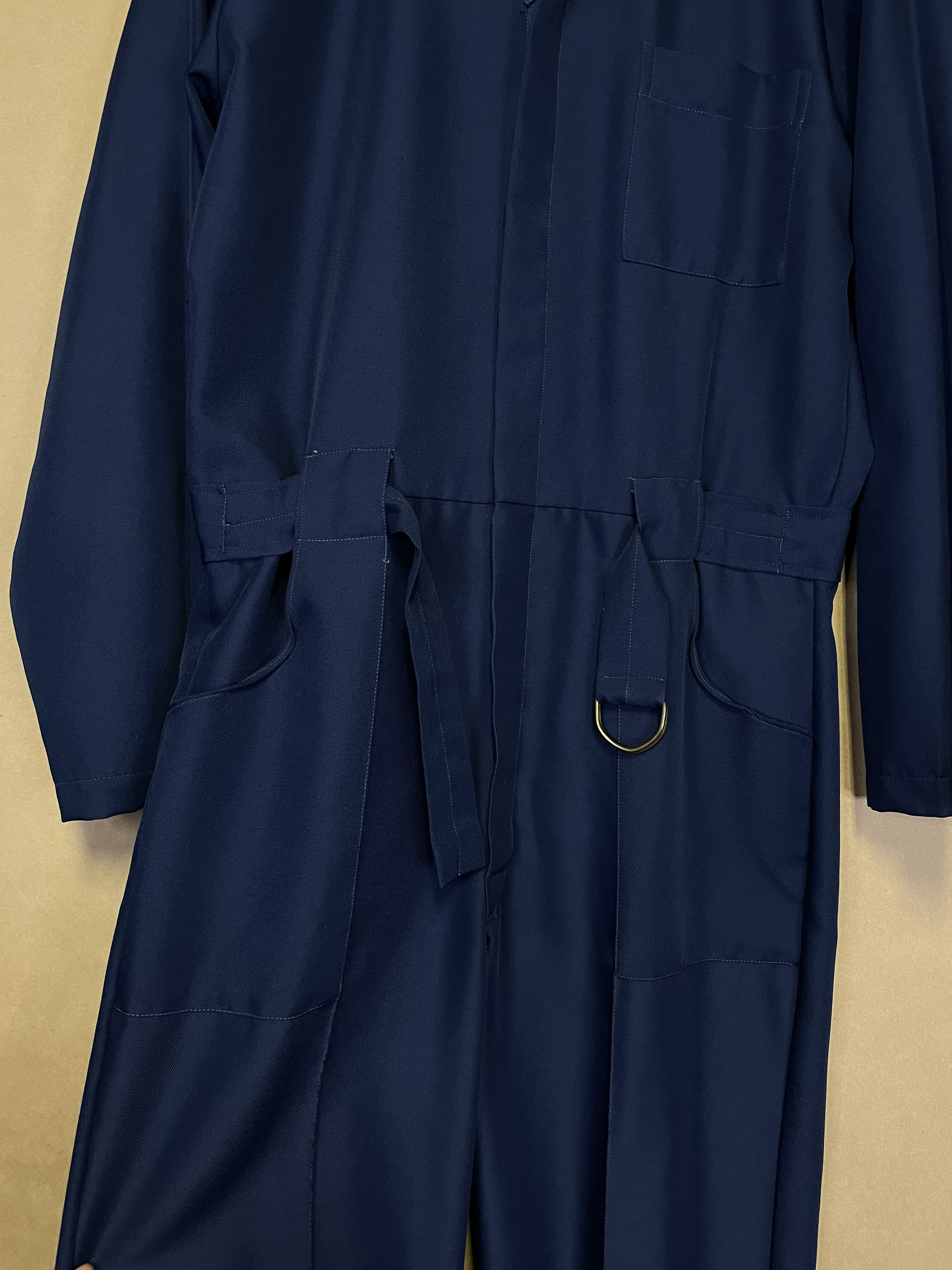 Vintage Blue Polyester Coveralls, Dagger Collar Coveralls, Vintage ...