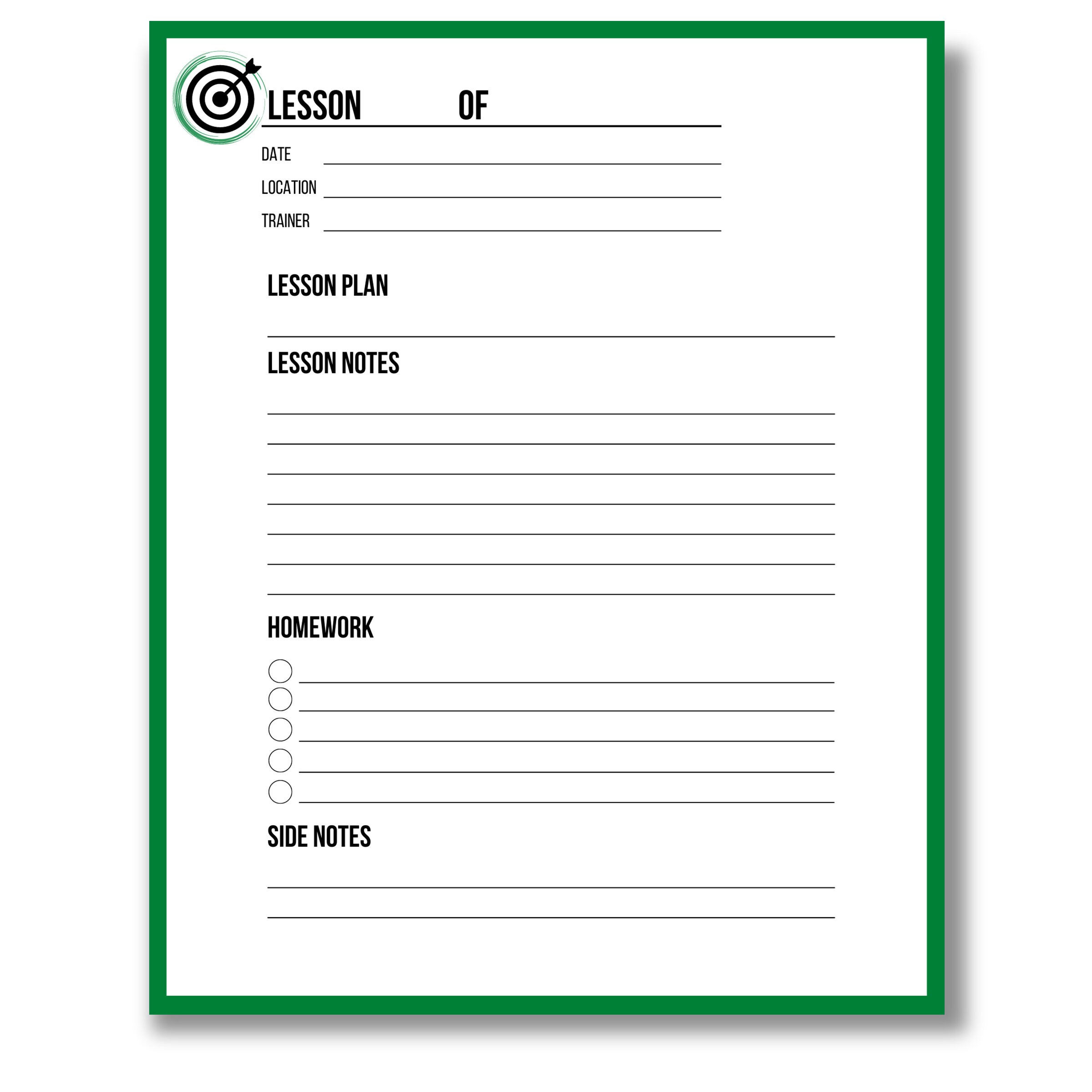 Private Lesson Notes Template for Digital or Printed Use - Etsy