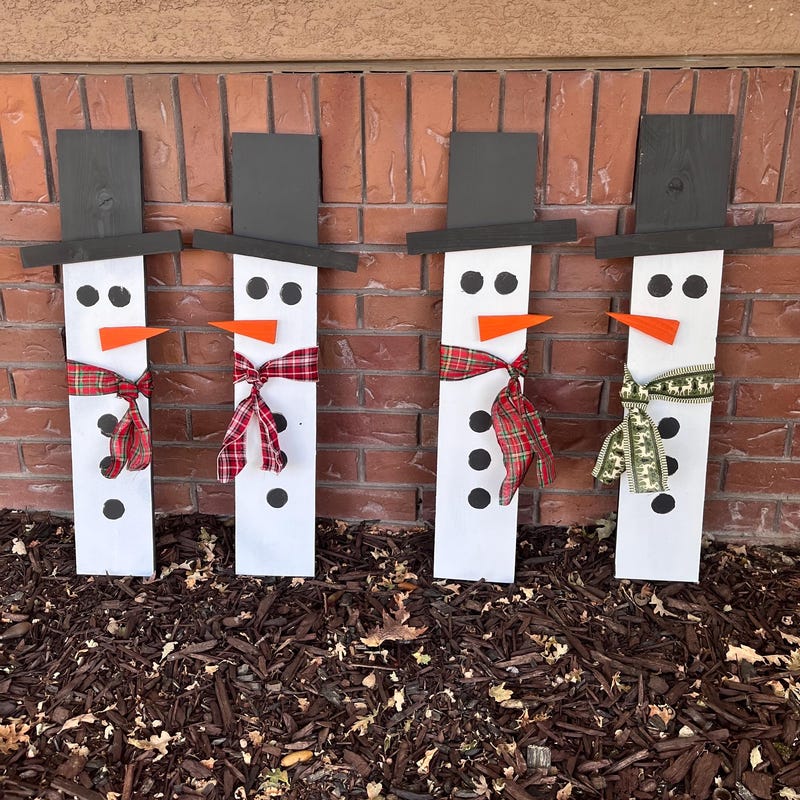 Wooden Snowmen - Etsy