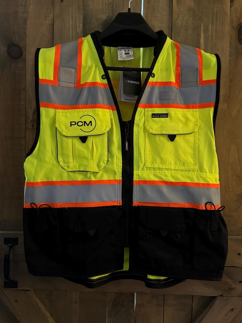 Kishigo Premium Black Series Men's Surveyors Vest S5002 | Company Logo ...