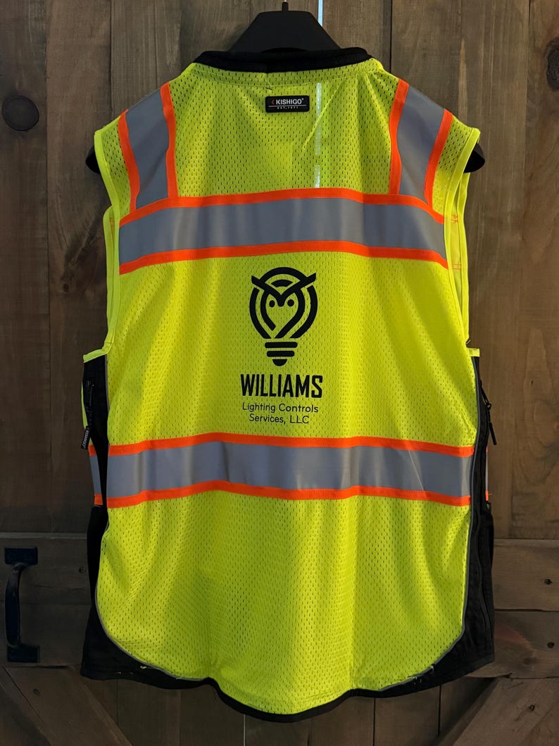 Kishigo Premium Black Series Men's Surveyors Vest S5002 | Company Logo ...