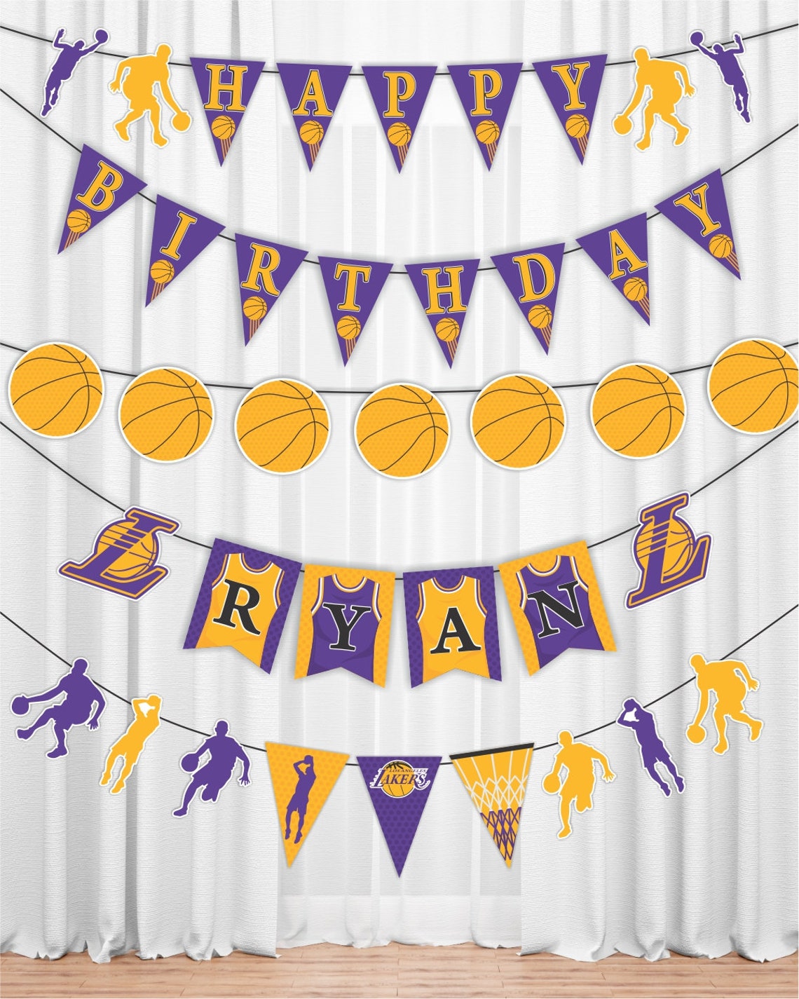 Lakers Happy Birthday Printable.lakers Birthday | Etsy