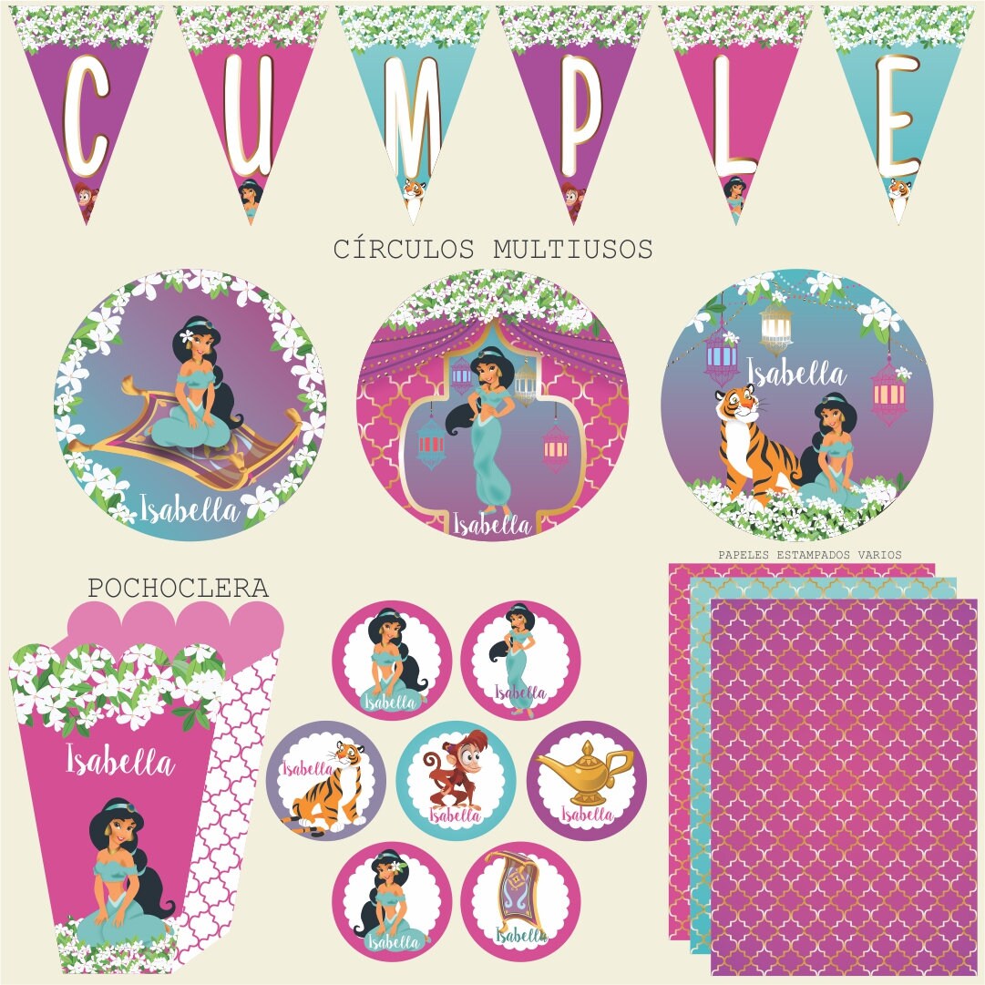 Princess Jasmine Printable Birthday Decoration. Princess - Etsy