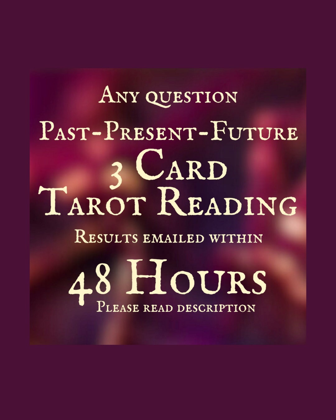 Past/present/future- 3 Card Reading- Any Question- Results Delivered in 48 Hours - Etsy