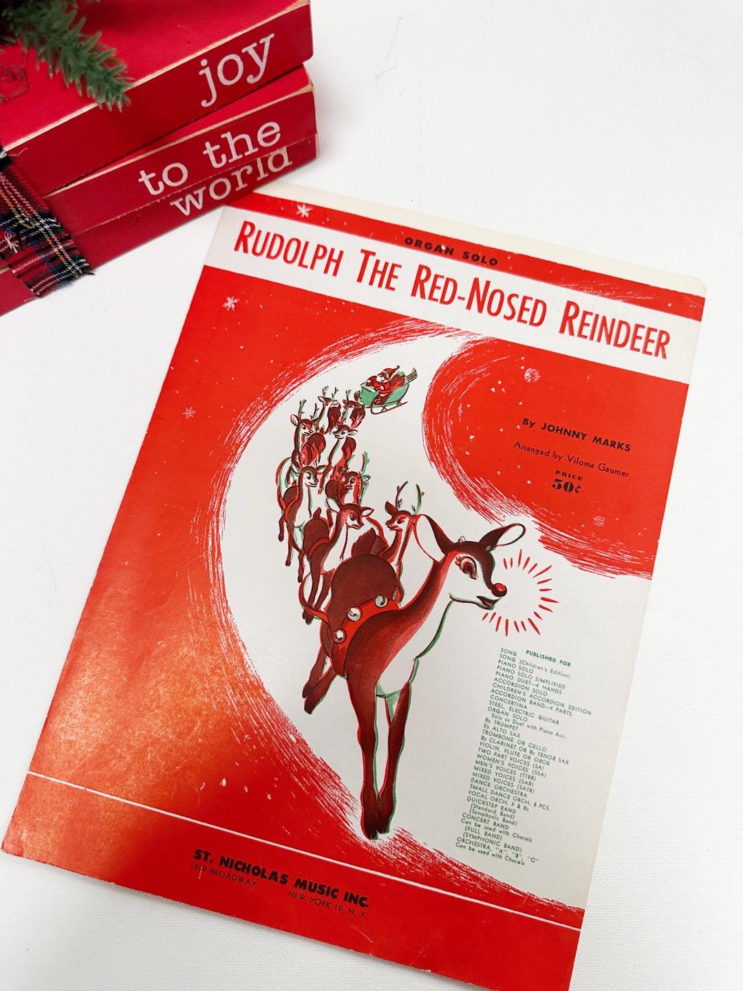 Vintage Christmas Sheet Music RUDOLPH the Red Nosed REINDEER 4 Sheets ...