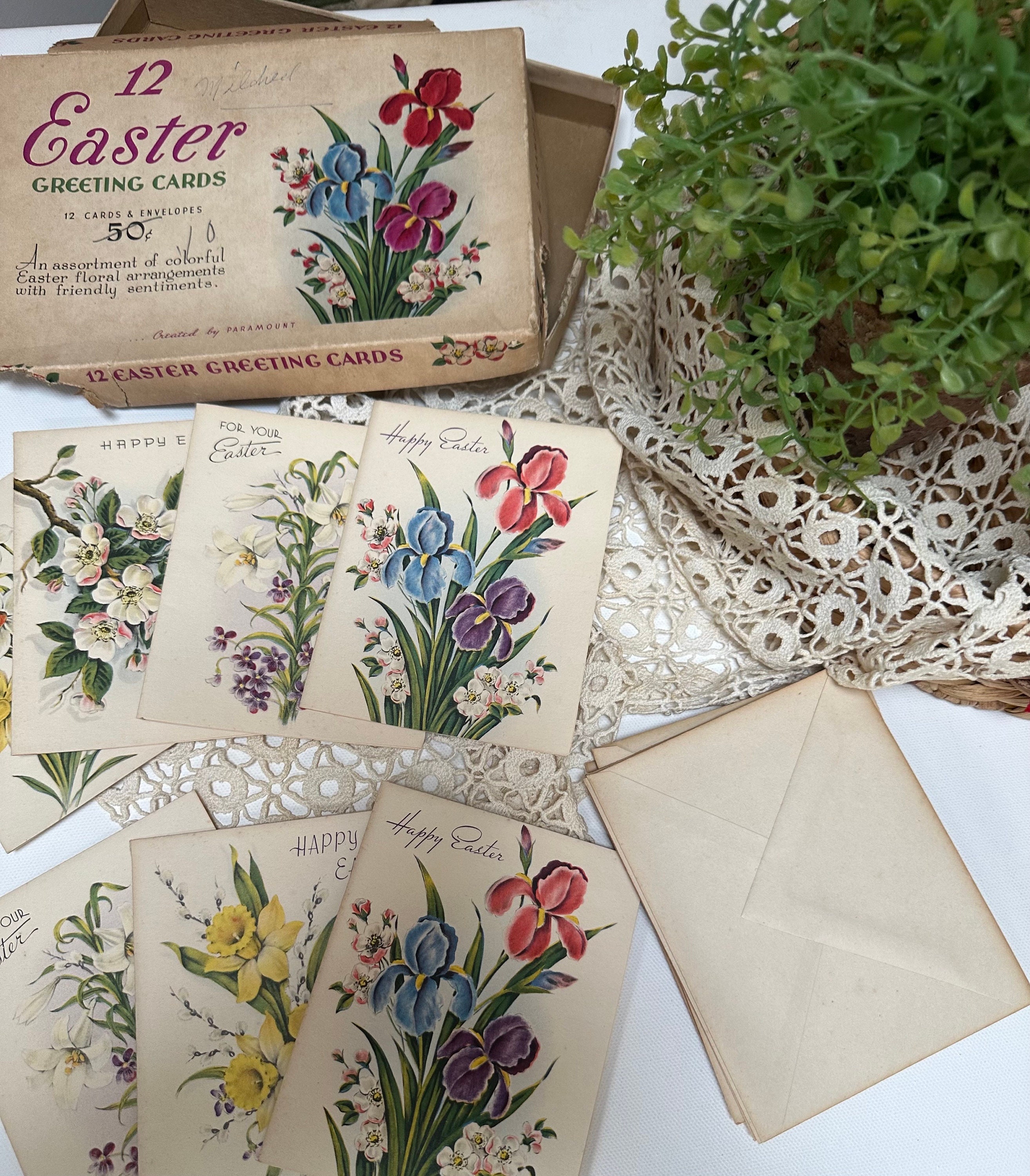 7 Vintage Easter Cards With Envelopes in Original Box - the Loveliest ...