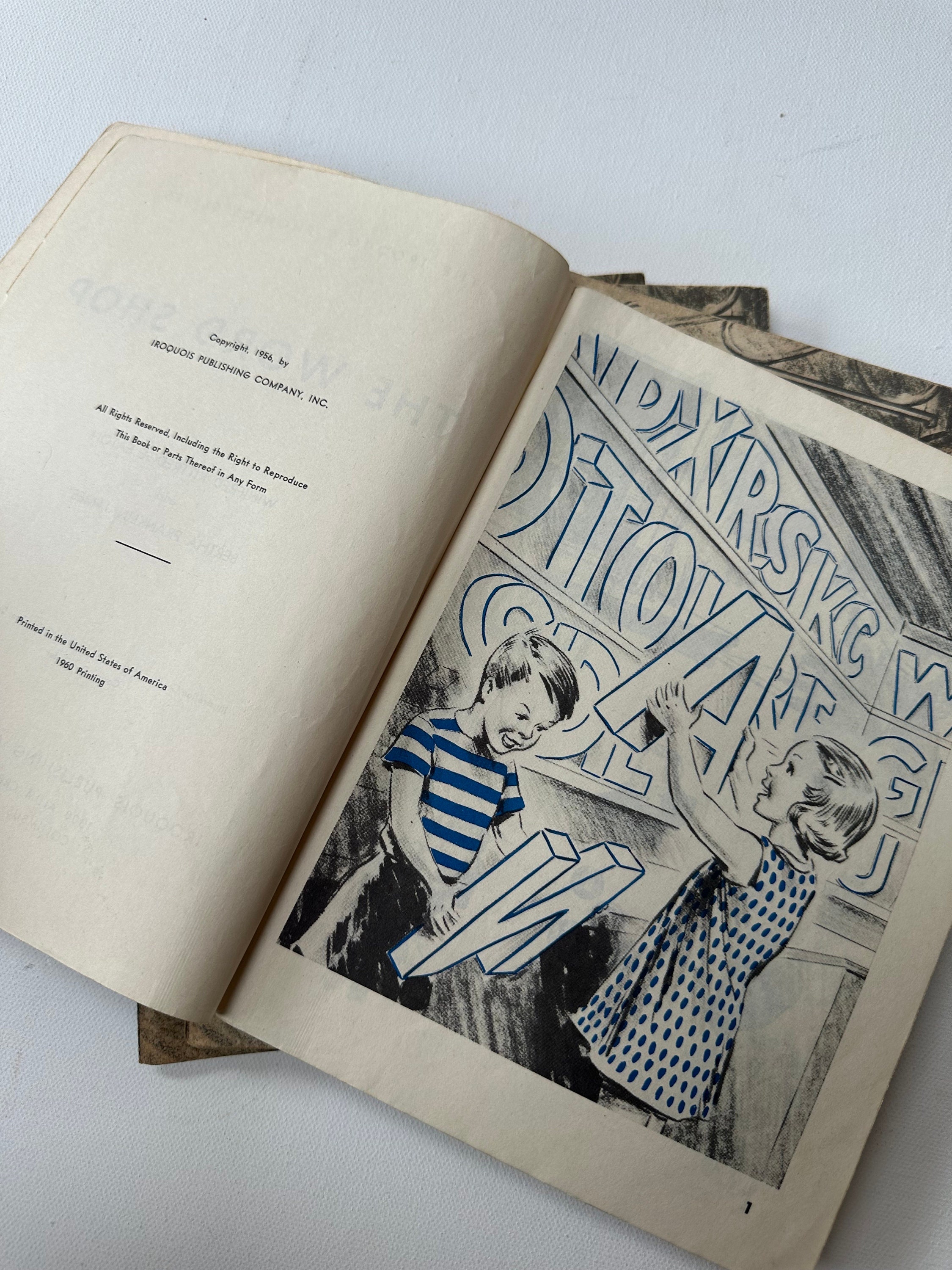 Vintage 1950s Phonics Early Reader Workbook Primer Adorable Graphics ...