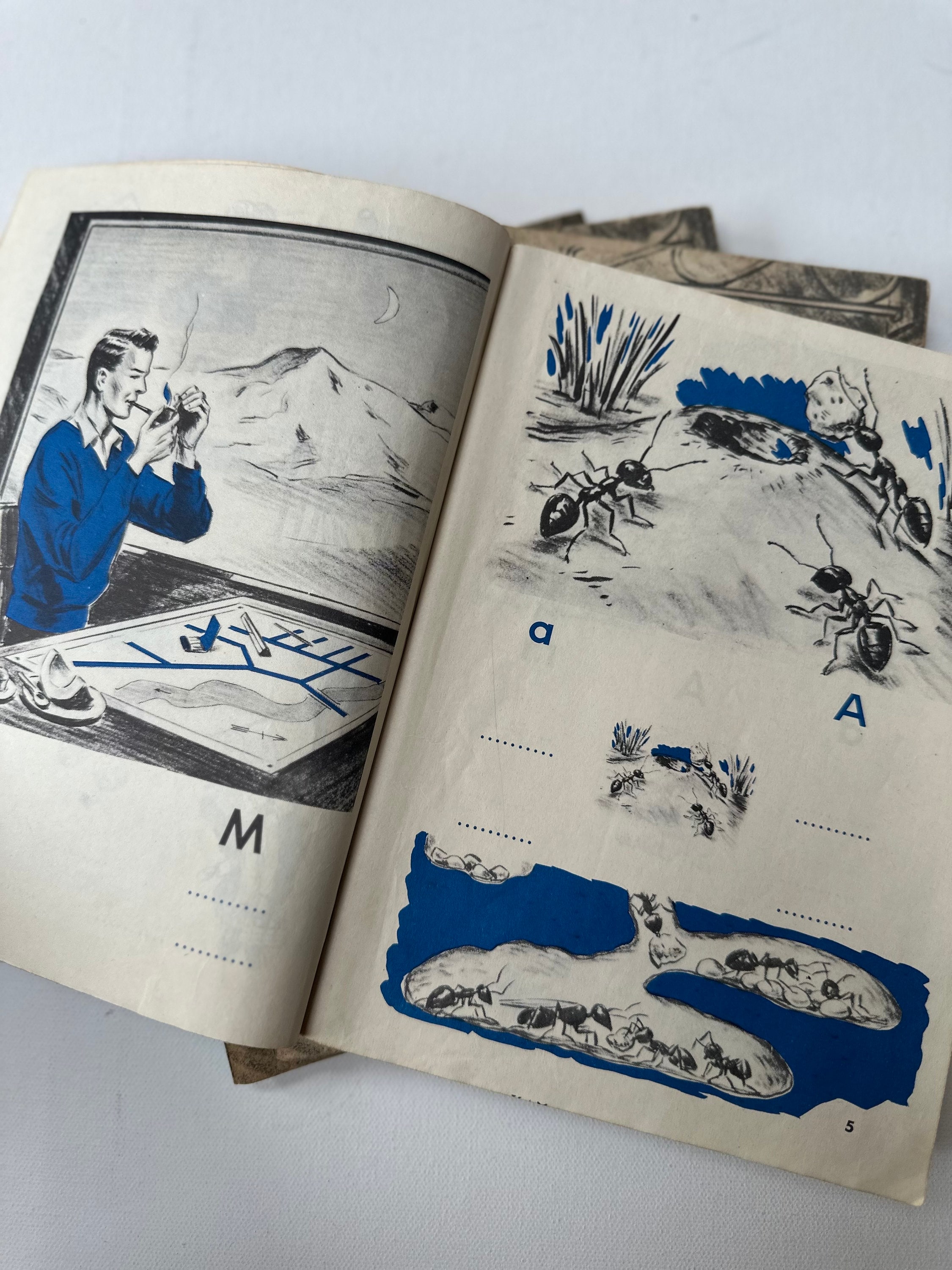 Vintage 1950s Phonics Early Reader Workbook Primer Adorable Graphics ...
