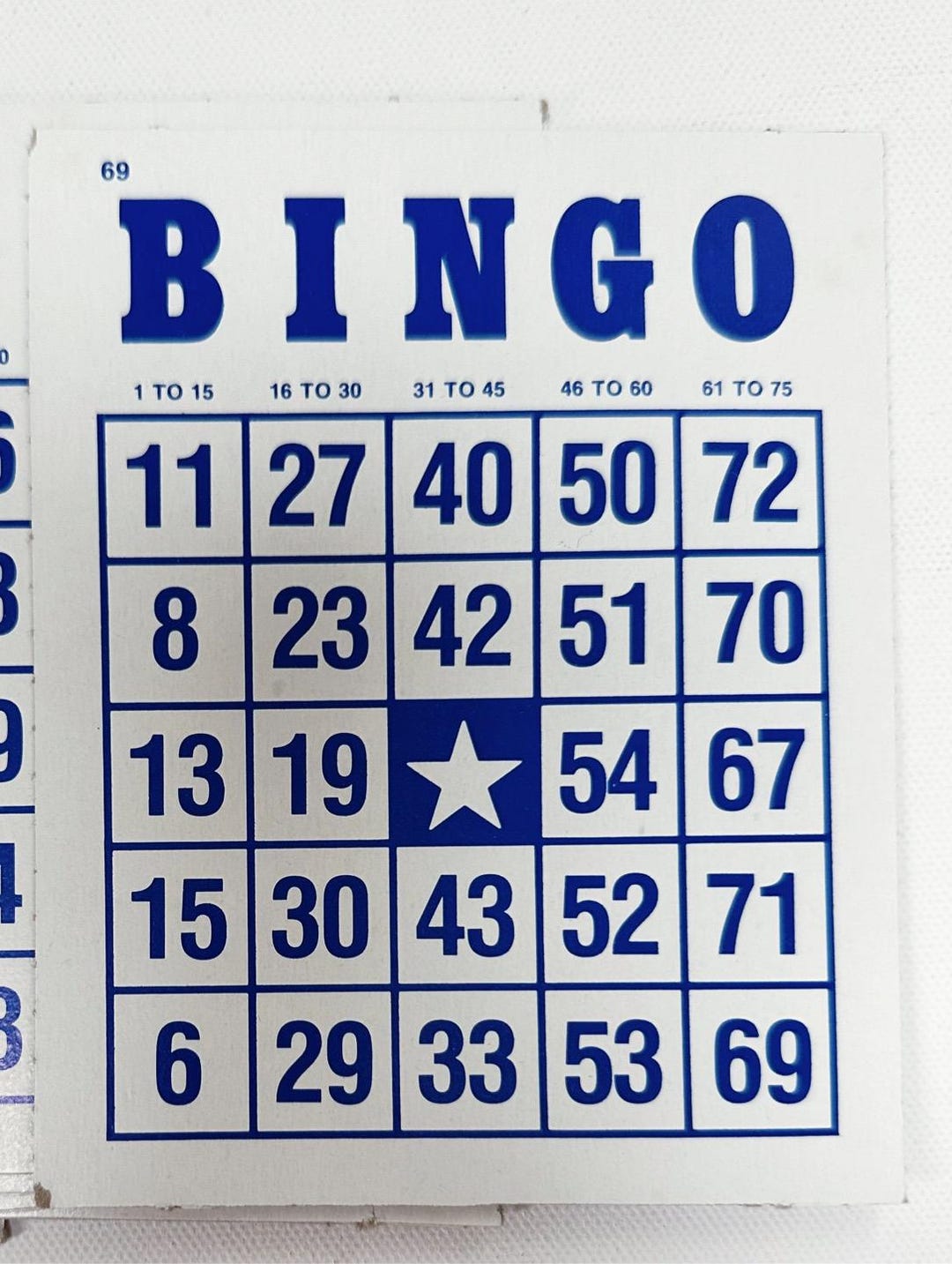 Vintage BLUE STAR Bingo Cards - Bundle of 10 New Old Stock Cards for ...