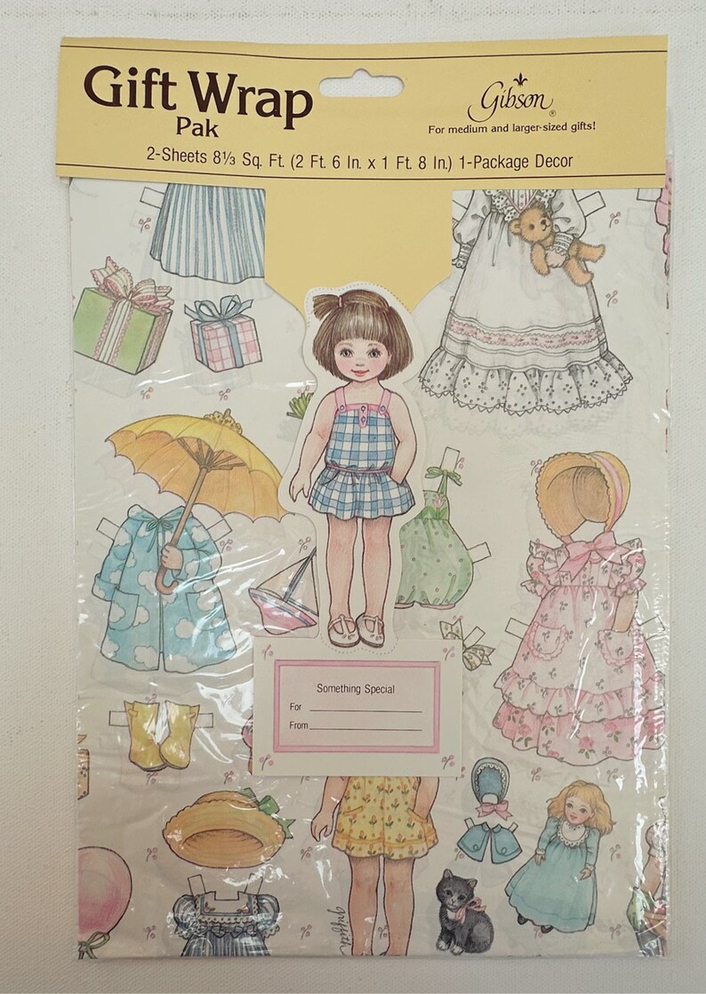 Vintage 70s Wrapping Paper Paper Dolls Original Packaging New Old Stock ...