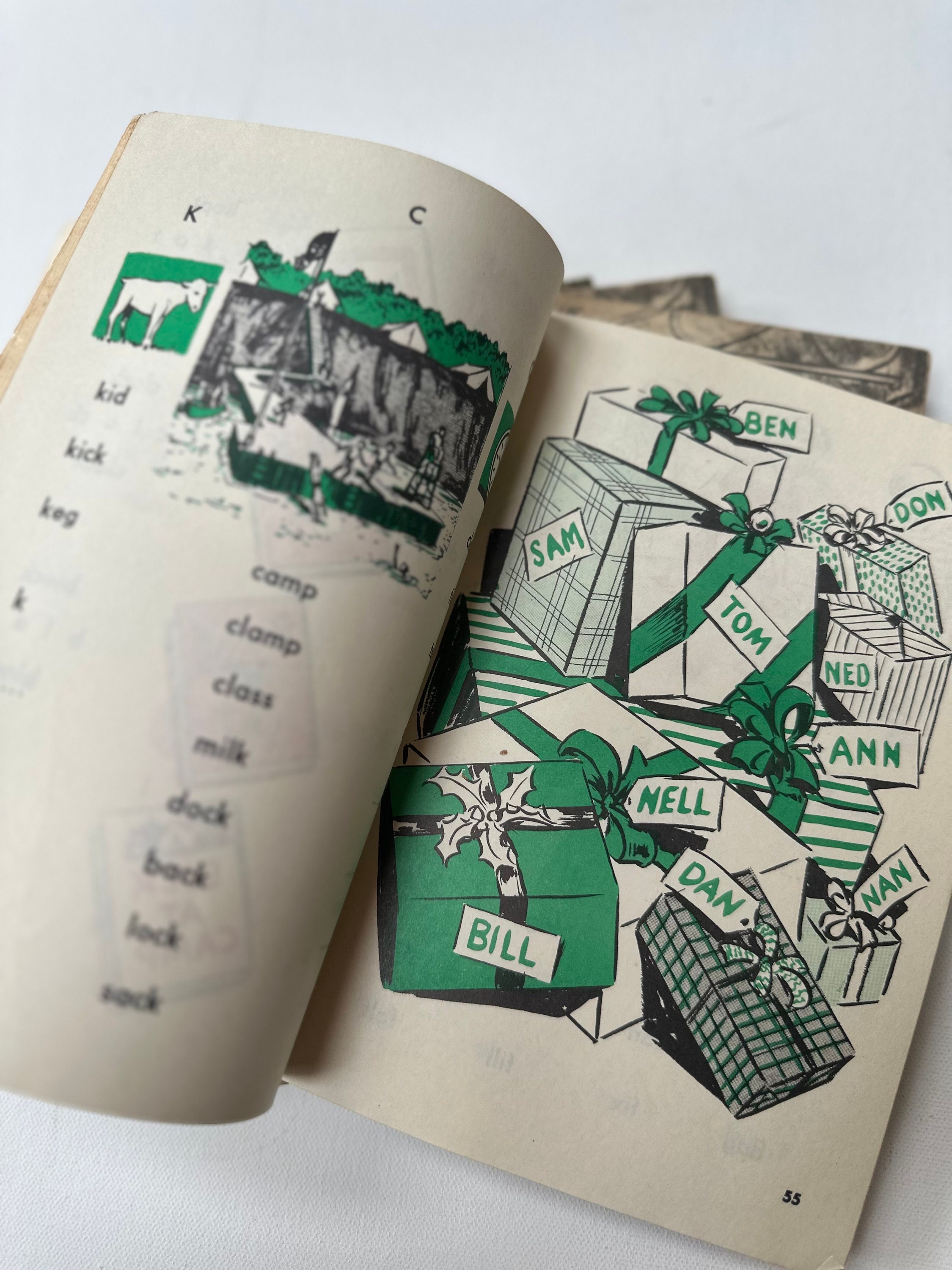 Vintage 1950s Phonics Early Reader Workbook Primer Adorable Graphics ...