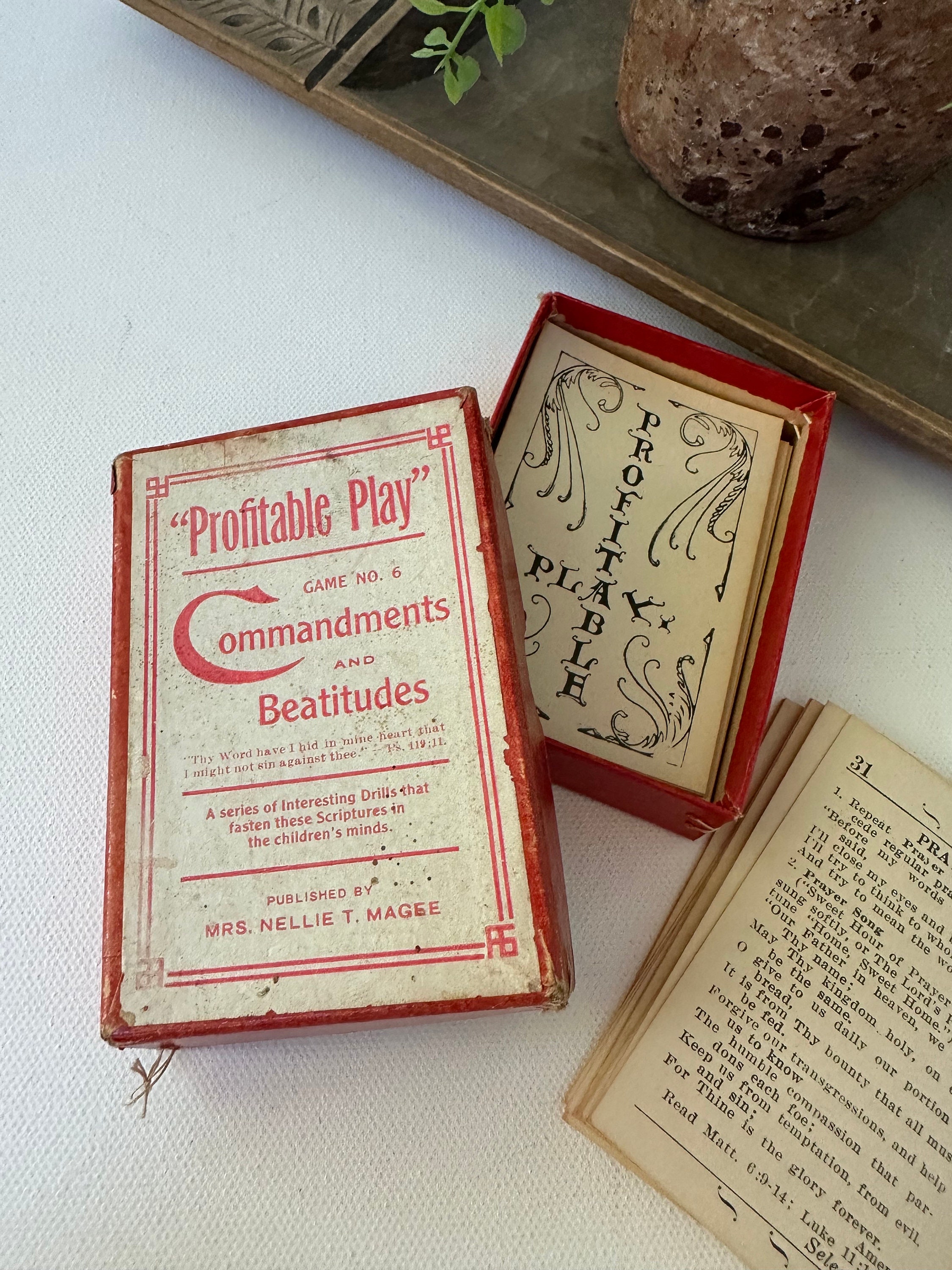 Vintage Card Game Commandments & Beatitudes - Profotable Play ...
