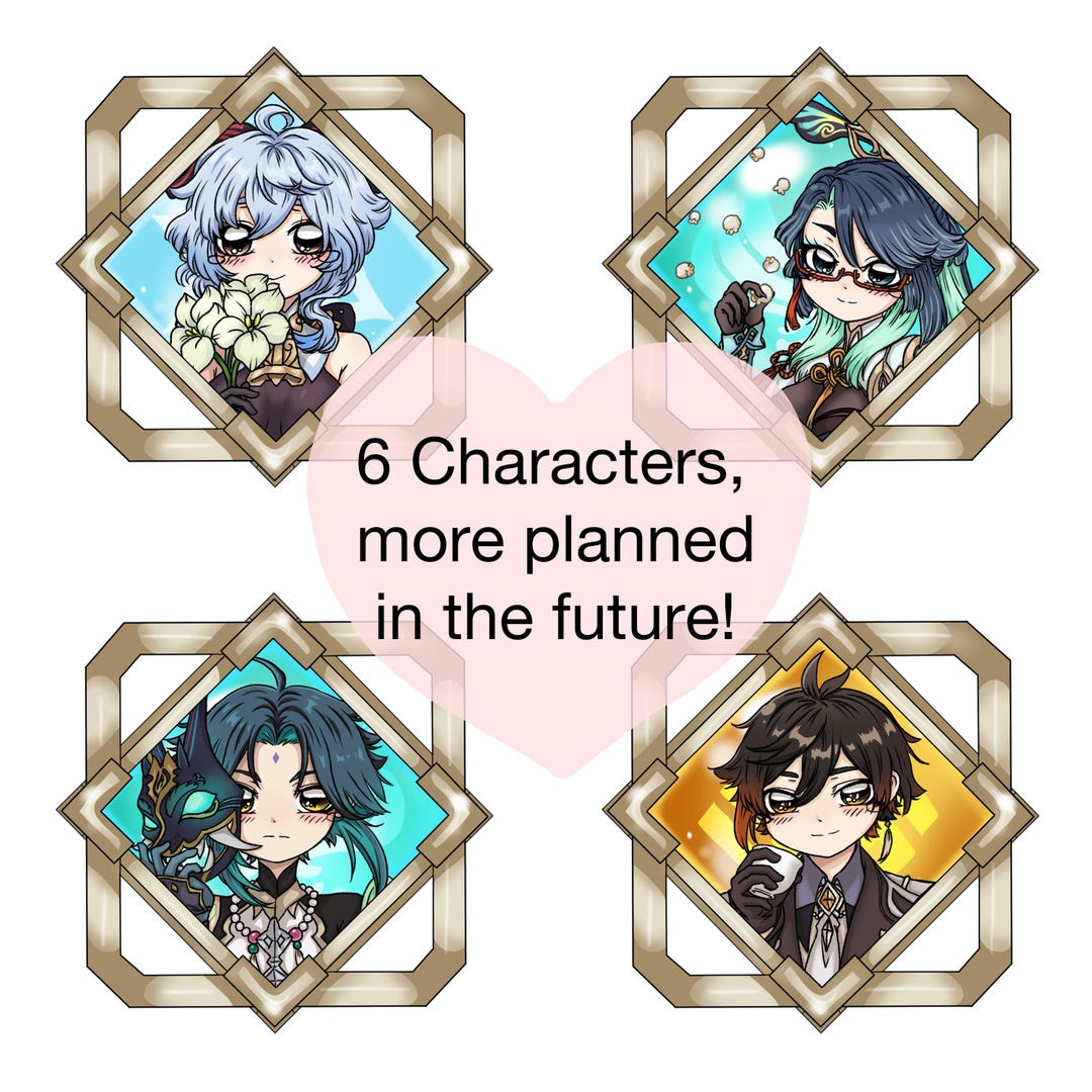 Genshin Vision Frame Character Stickers - Liyue Collection - Etsy