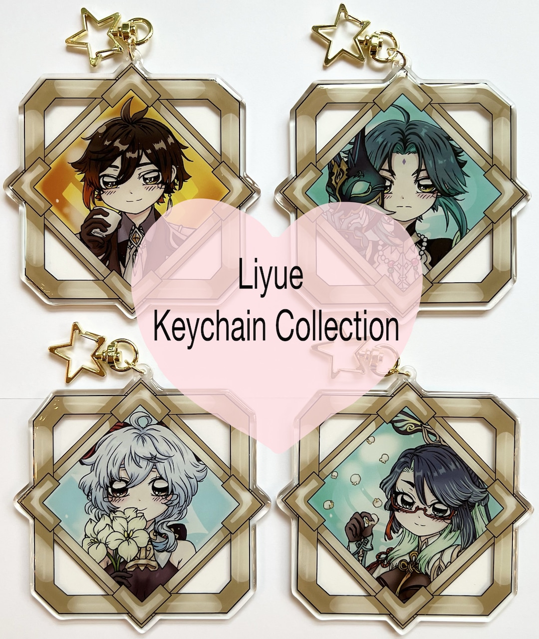 Genshin Vision Frame Character Keychains - Liyue Collection - Etsy