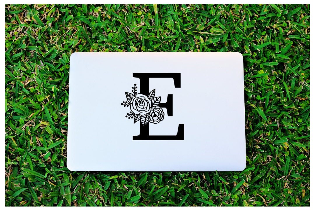 Initial Vinyl Decal, Initial Laptop Decal, Letter Decal, Letter Vinyl ...