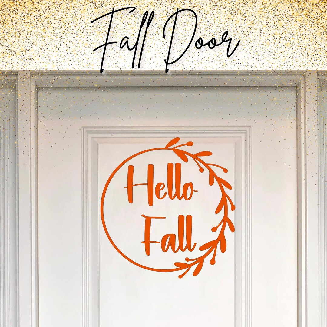 Hello Fall Sticker, Hello Fall Vinyl Sign, Hello Fall Wreath, Fall ...