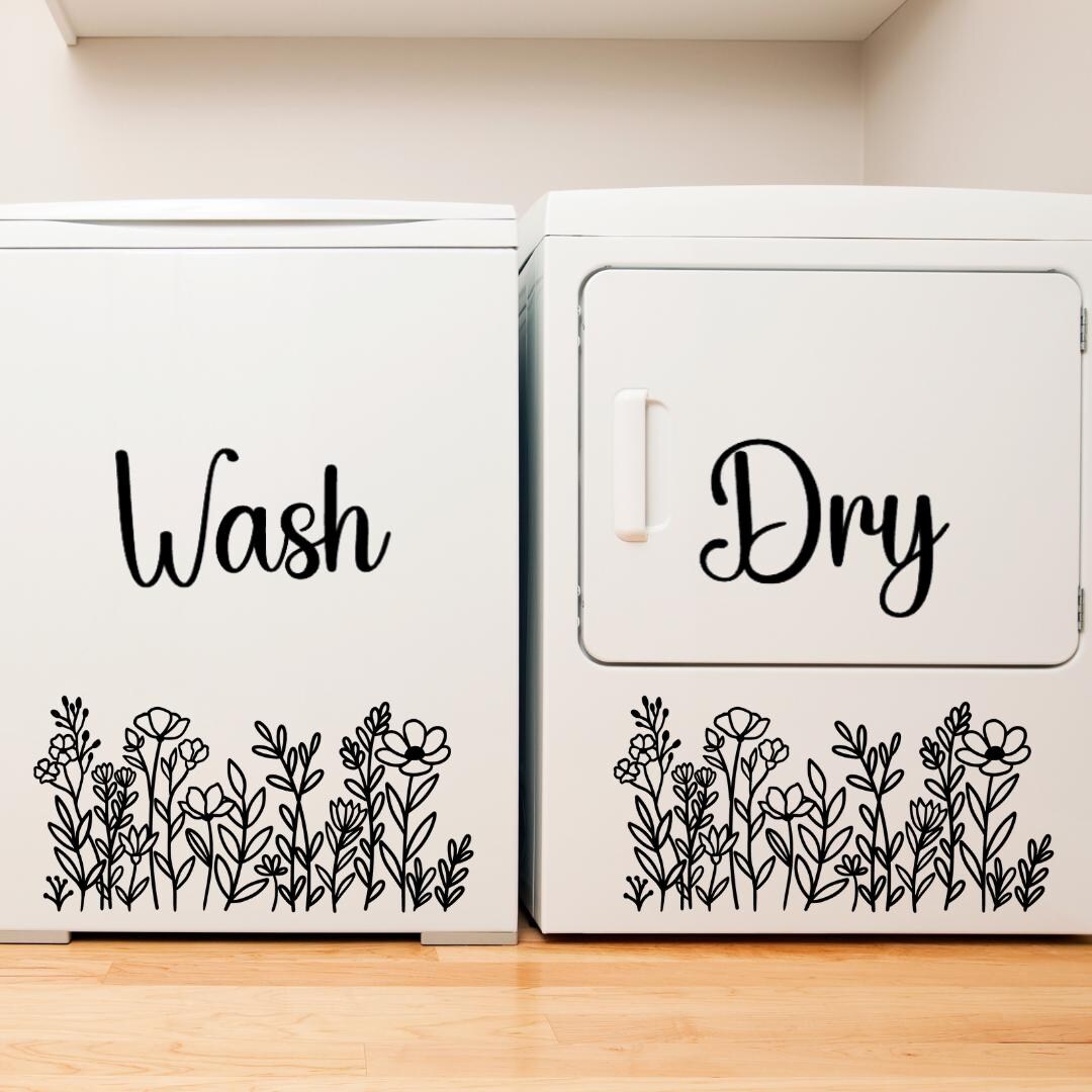 Washer Dryer Decal, Washer Dryer Stickers, Wash Dry Sticker, Laundry ...
