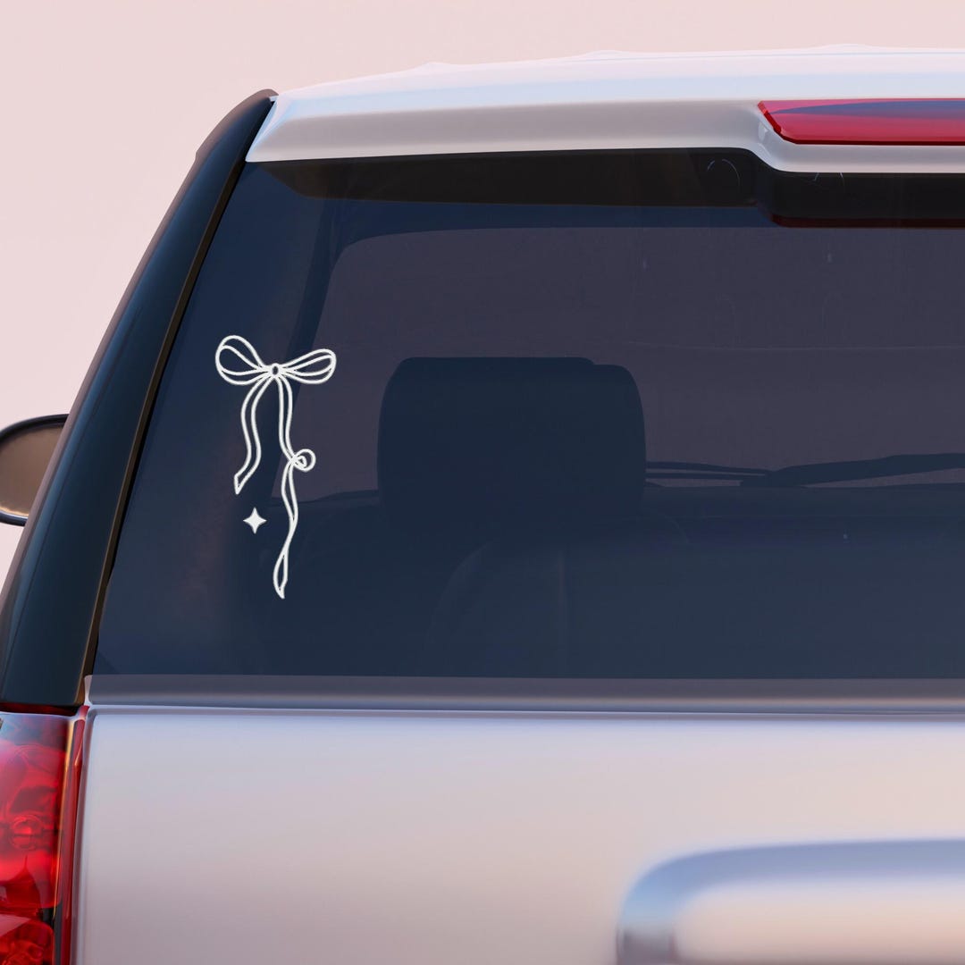 Bow Car Decal, Bow Car Sticker, Cute Bow, Cute Bow for Car, Preppy Bow ...