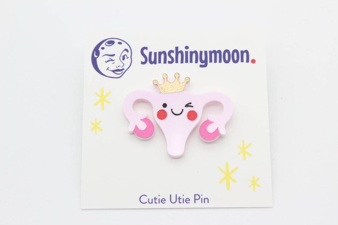 Cutie Utie Pin, Uterus Label Pin, Unique Hand Made Pin, Cuterus, Happy Uterus, Ovaries Pin - Etsy