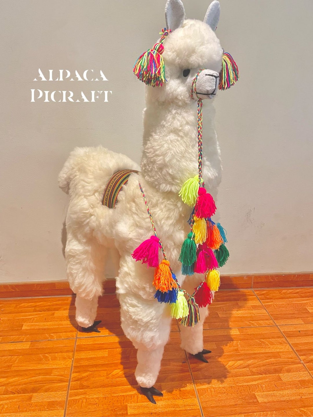 Big Alpaca Toy 47' Big Alpaca Stuffed Animal Handmade White Alpaca Toy ...